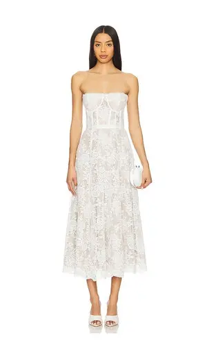 V. Chapman Katherine Midi Dress in White - size 0
