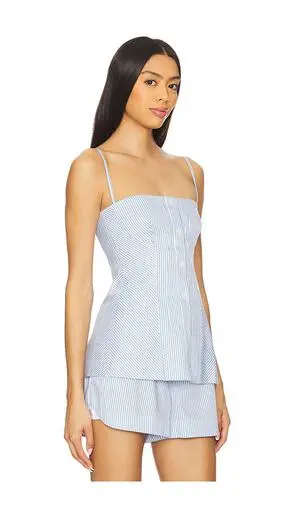 Simkhai Vivvy Bustier Top - Blue Hydrangea Stripe