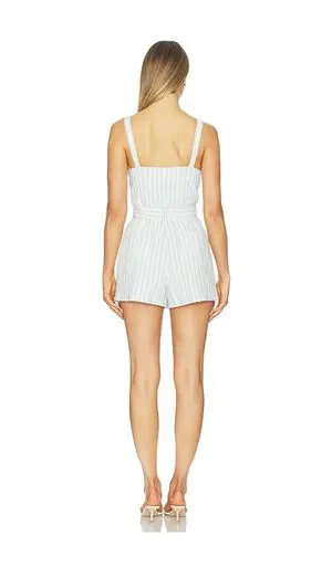 Simkhai Kai Bustier Romper - Hydrangea Blue Stripe