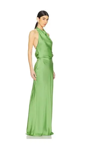 Simkhai Reannon Draped Gown - Deep Peridot