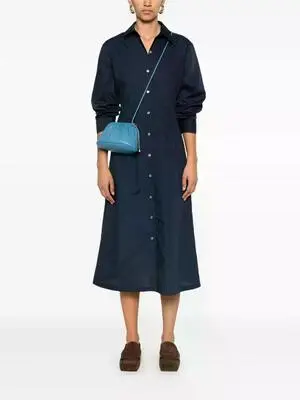 Theory Ruched-detail Midi Shirt Dress