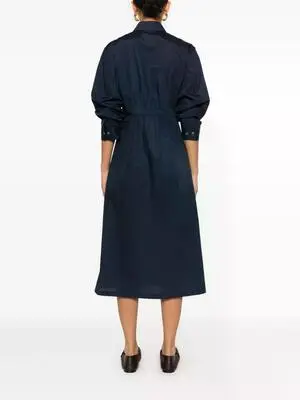 Theory Ruched-detail Midi Shirt Dress