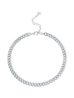 Shay 18kt White Gold Diamond Link Necklace - Silver