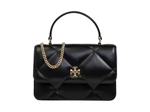 Tory Burch Kira Diamond Quilt Mini Top Handle Chain Wallet - Black