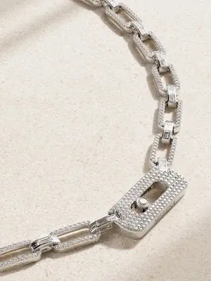 Messika My Move 18-karat White Gold Diamond Necklace - Silver