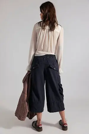 Free People Ashton Crop Pants - Washed Black