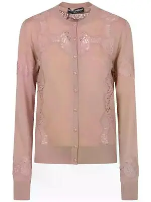 Dolce & Gabbana Cardigan With Lace Detailing - Pink