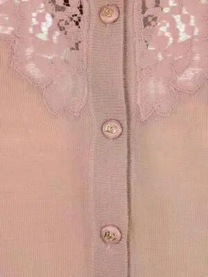 Dolce & Gabbana Cardigan With Lace Detailing - Pink