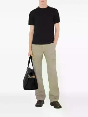 Burberry Check Trim Cotton T-shirt - Black