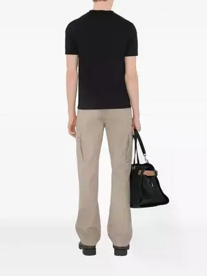 Burberry Check Trim Cotton T-shirt - Black