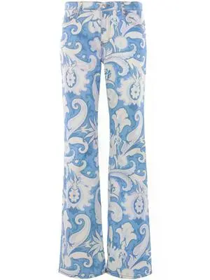 Etro Printed Straight-leg Jeans