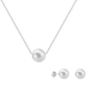 DONATELLO GIAN Name' Sterling Silver Shell Pearl Jewelry Set - Grey