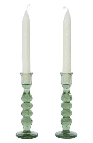 JULISKA Provence Set Of 2 Candlesticks - Basil