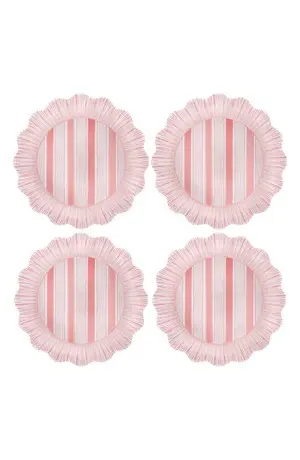 JULISKA Cabana Set Of 4 Melamine Dinner Plates - Coral