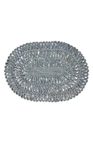 JULISKA Straw Loop Oval Placemat - Chambray