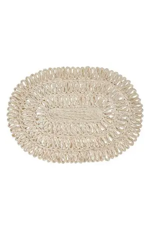 JULISKA Straw Loop Oval Placemat - Whitewash