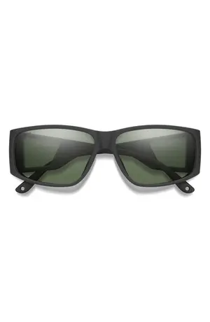 SMITH Monroe Peak 62mm Oversized Chromapop™ Polarized Sunglasses - Black / Chromapop Gray Green