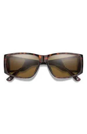 SMITH Monroe Peak 62mm Oversized Chromapop™ Polarized Sunglasses - Tortoise / Chromapop Brown