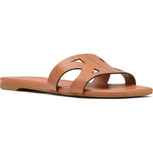 Kate Spade New York Duo Smooth Leather Slide Sandal - Saddle