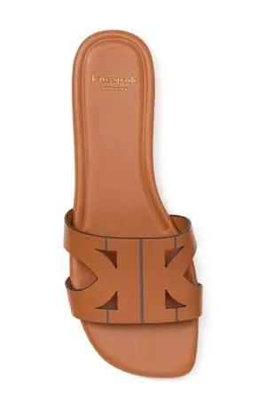 Kate Spade New York Duo Smooth Leather Slide Sandal - Saddle