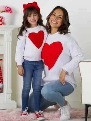 MIA BELLE GIRLS Heart Sweater