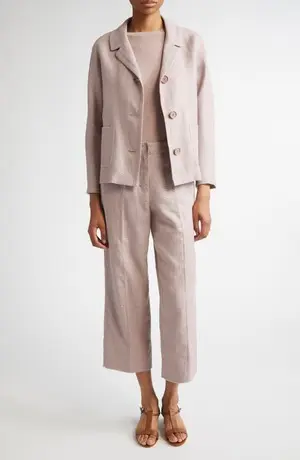 Max Mara Nicole Linen-blend Crop Blazer