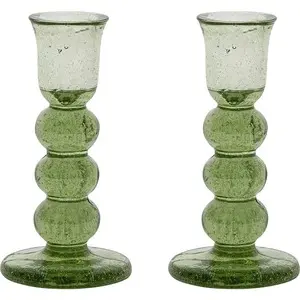 JULISKA Provence Set Of 2 Candlesticks - Basil