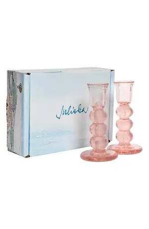 JULISKA Provence Set Of 2 Candlesticks - Blush