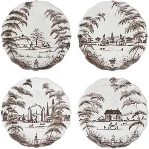 JULISKA Country Estate Set Of 4 Party Plates Flint Grey