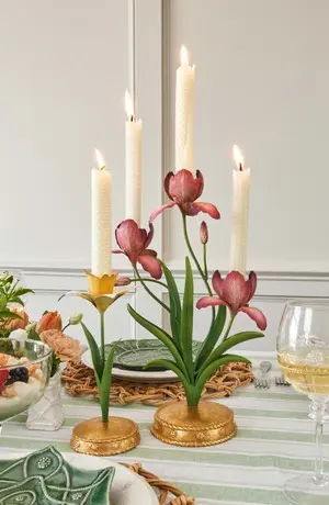 JULISKA Meadow Walk 14" Candle Holder - Pink