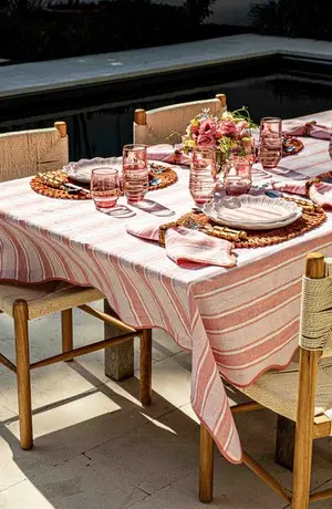 JULISKA Cabana Tablecloth - Coral