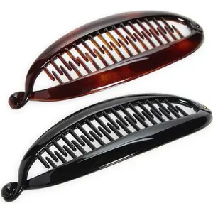 France Luxe Set Of 2 Banana Clips - Black/ Tortoise