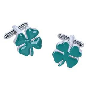 Trafalgar Shay Shamrock Novelty Cufflinks - Green Shamrocks