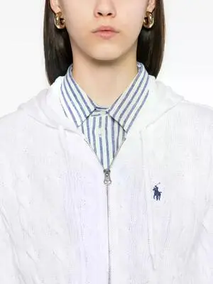 Polo Ralph Lauren Cable-knit Hooded Cardigan - White
