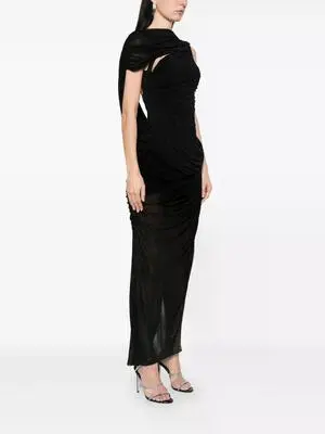 MUGLER Draped Backless Gown