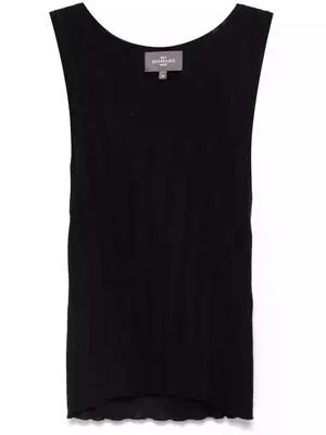 Eric Bompard Ribbed Tank Top - Black