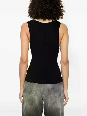 Eric Bompard Ribbed Tank Top - Black