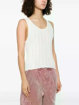 Eric Bompard Ribbed Tank Top - White