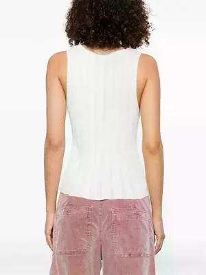 Eric Bompard Ribbed Tank Top - White