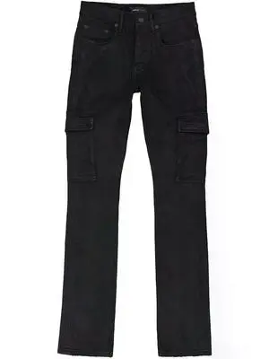 PURPLE BRAND P004 Resin Cargo Flare Jeans - Black