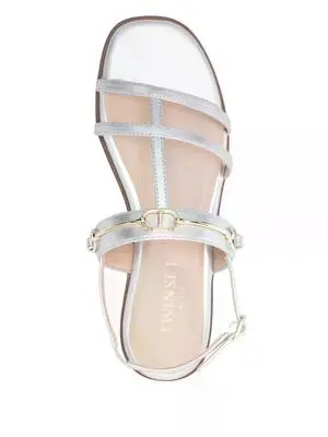 TWINSET Oval T-plaque Flat Sandals