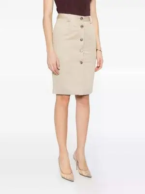ANINE BING Zaire Midi Skirt - Neutrals