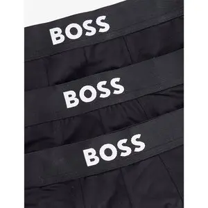 BOSS One X David Beckham Logo-waistband Pack Of Three Stretch-cotton Boxers - Black