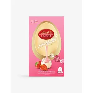 LINDT Lindor White Chocolate Egg With Strawberries & Cream Truffles 260g - One-color