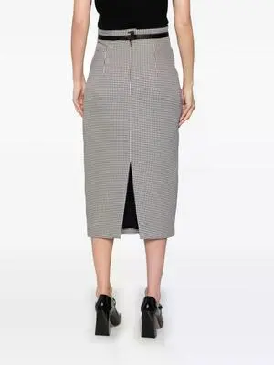 STYLAND Houndstooth Midi Skirt