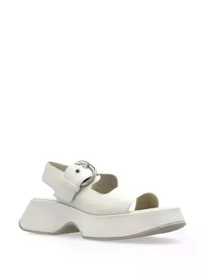 VIC MATIE Leather Platform Sandals - Neutrals