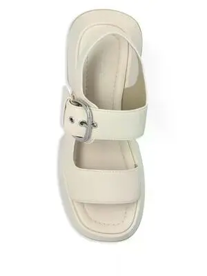 VIC MATIE Leather Platform Sandals - Neutrals
