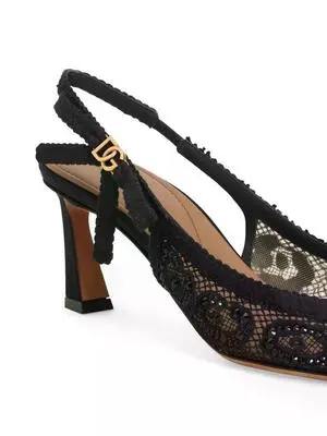 Dolce & Gabbana 60mm Lace Slingback Pumps