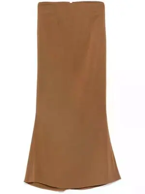 STYLAND Crepe Maxi Skirt - Brown