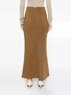 STYLAND Crepe Maxi Skirt - Brown